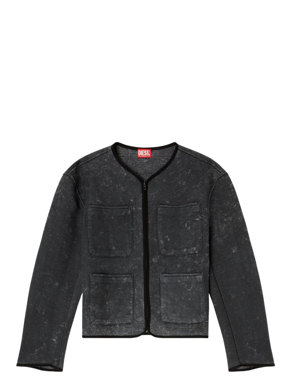 DIESEL® Diesel Zip-Up Jacket with Pocket Detail and Embroidered Logo